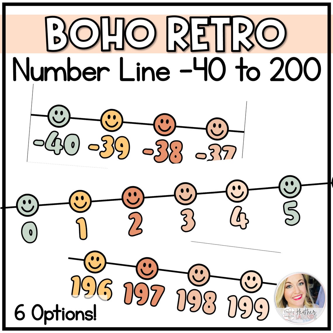 Boho Number Line Math Wall Homeschool Decor Happy Face - Etsy