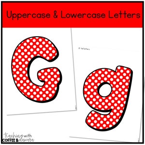Red Polka Dot Printable Bulletin Board Letters - Etsy