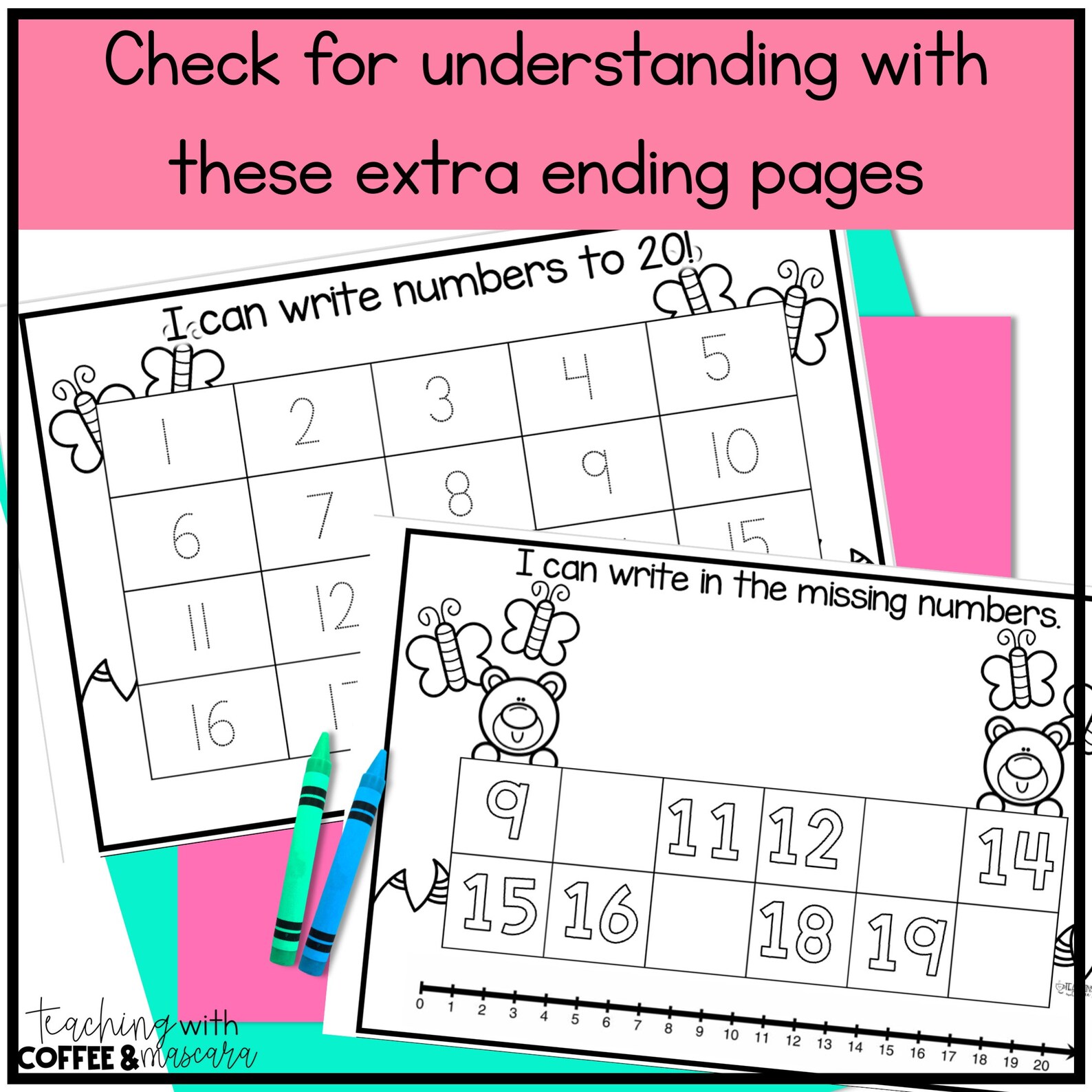 Teen Number Writing Practice Kindergarten and First Grade Beginning ...