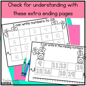 Teen Number Writing Practice Kindergarten and First Grade Beginning ...