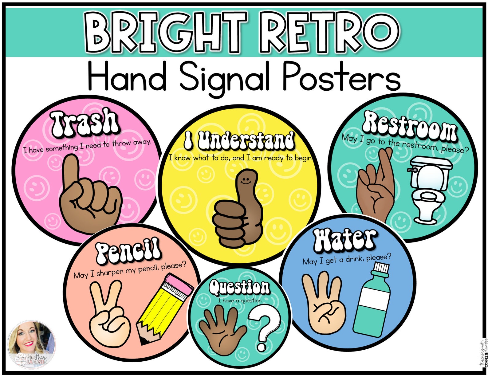 Hand Signal Posters Retro Classroom Decor Classroom - Etsy