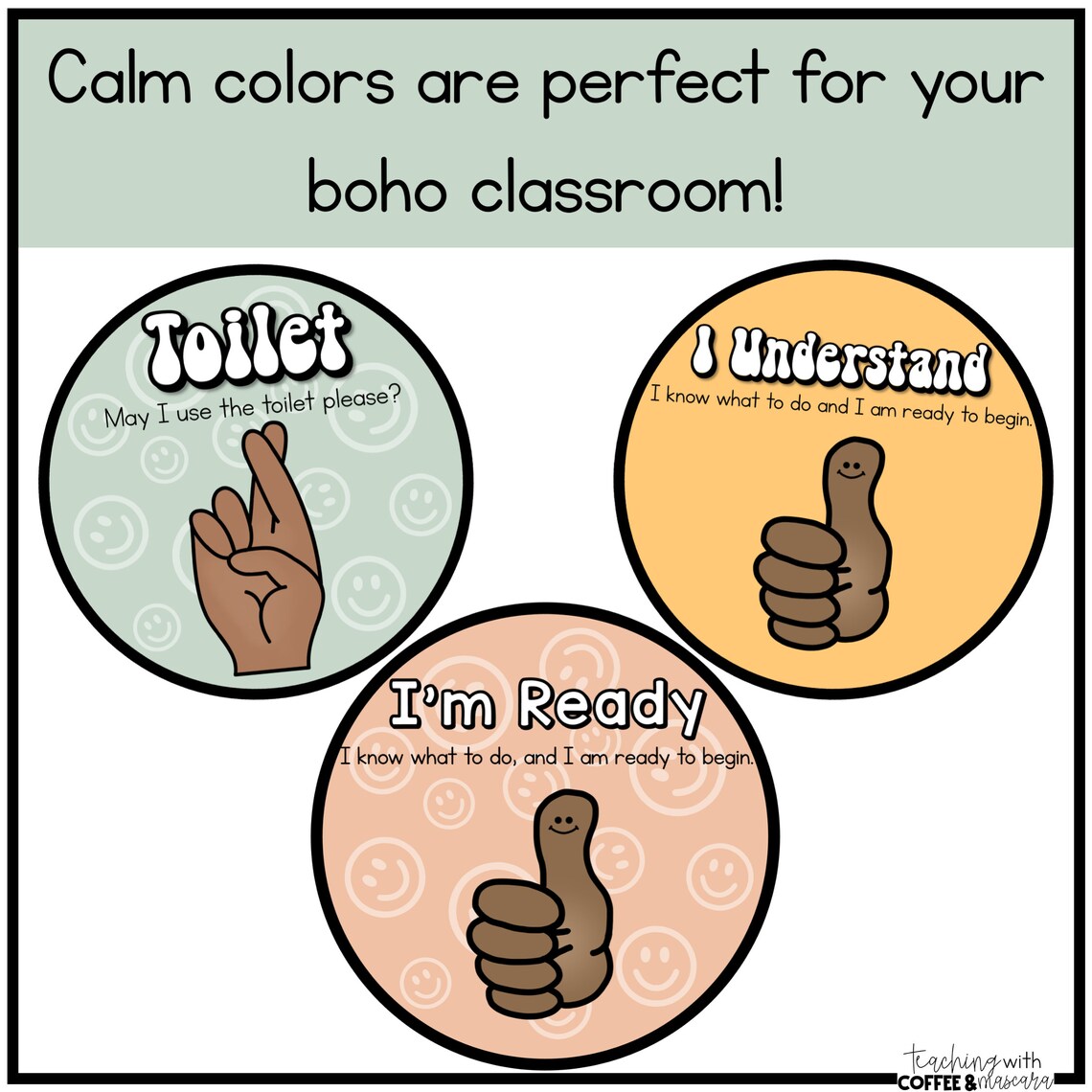 Hand Signal Posters Boho Classroom Decor Classroom - Etsy