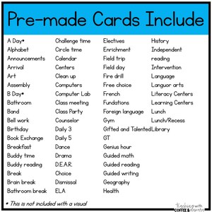 Rainbow Classroom Daily Visual Schedule Cards Editable | Primary ...