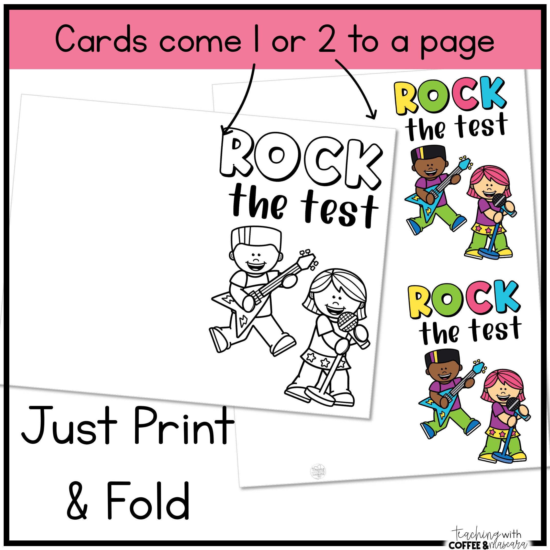 Motivational Testing Cards for Kids – Printable Encouragement Notes ...