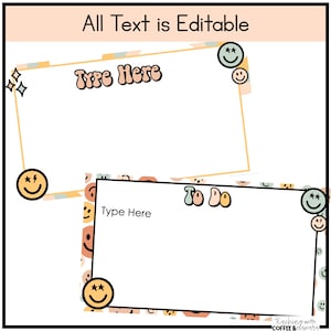 Retro Daily Slides Templates | Retro Theme | Happy Face Boho Classroom ...