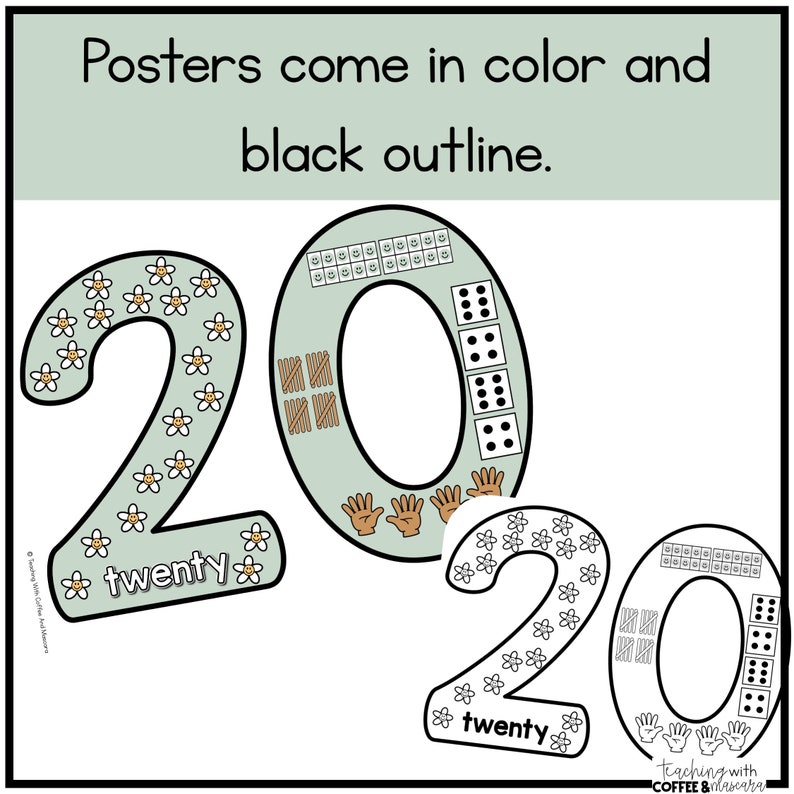 Boho Number Anchor Charts | Neutral Rainbow | Ways to Represent Numbers ...