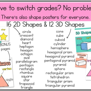 Math Posters Bundle | Retro Rainbow Classroom Decor | Shape Posters, Calendar, Number Line and ...