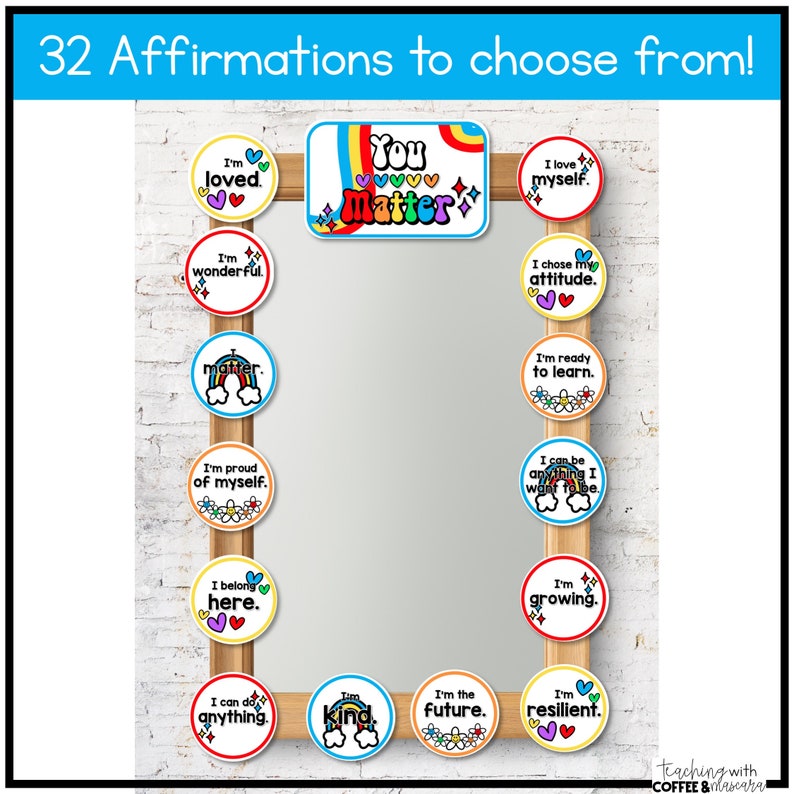 Affirmation Station | Rainbow Positive Affirmations Mirror | Retro ...