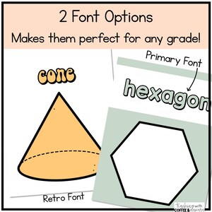 2D and 3D Shape Posters | Boho Rainbow | Retro Classroom Decor - Etsy