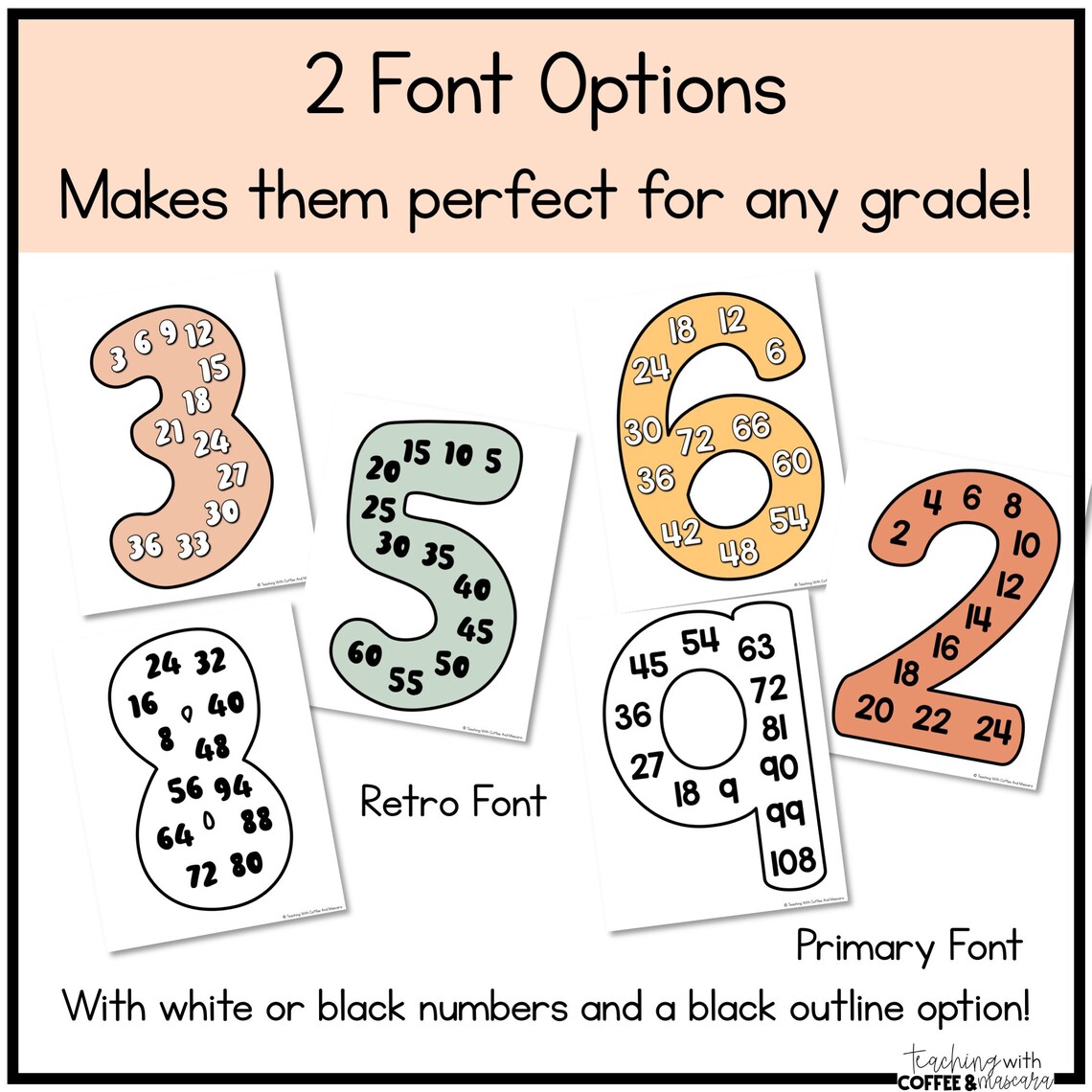 Skip Counting Posters Retro Classroom Decor Classroom - Etsy