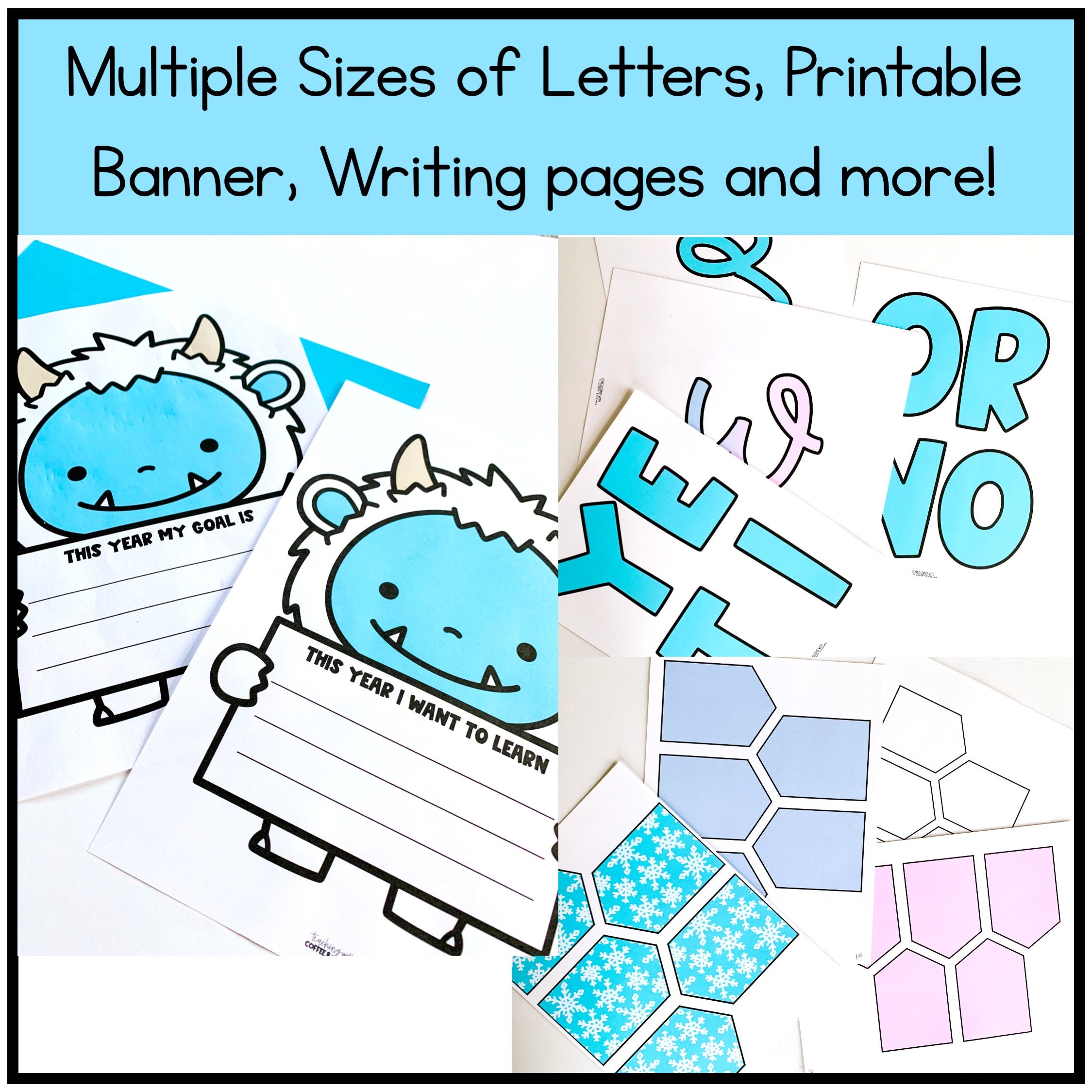 January Bulletin Board Yeti New Years Bulletin Board Kit | Etsy