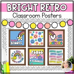 Retro Classroom Decor | Classroom Printable Posters | Bright Classroom ...