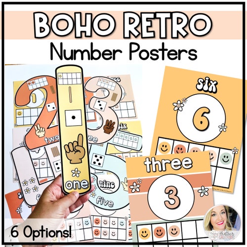 Number Posters Retro Classroom Decor Classroom Printable - Etsy Australia