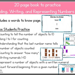 Number Writing Practice Kindergarten and First Grade Beginning Reader ...