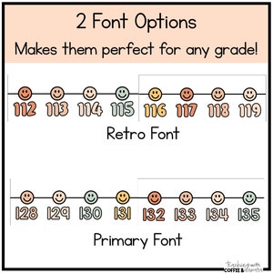 Boho Number Line | Math Wall | Homeschool Decor | Happy Face Retro ...