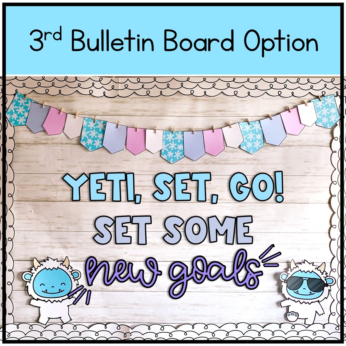 January Bulletin Board Yeti New Years Bulletin Board Kit | Etsy