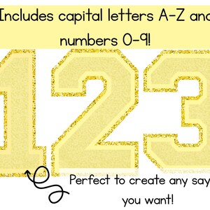 Varsity Letters | Yellow | Varsity Letter PNG Alphabet | Bulletin Board ...