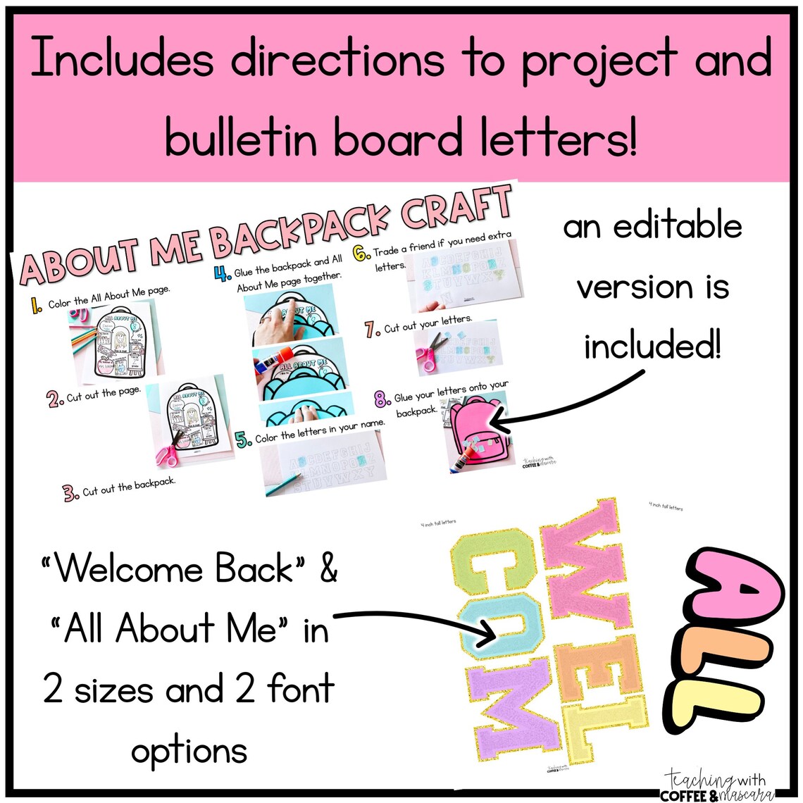 Backpack Craft All About Me Bulletin Board and Craftivity - Etsy