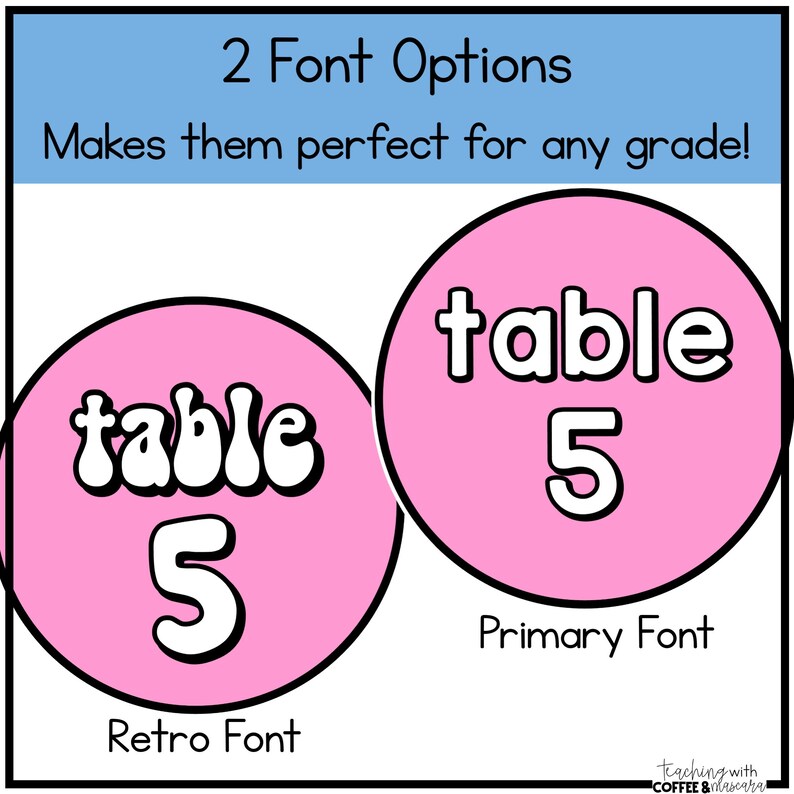 Table Numbers and Group Numbers Retro Bright Rainbow | Groovy Retro ...