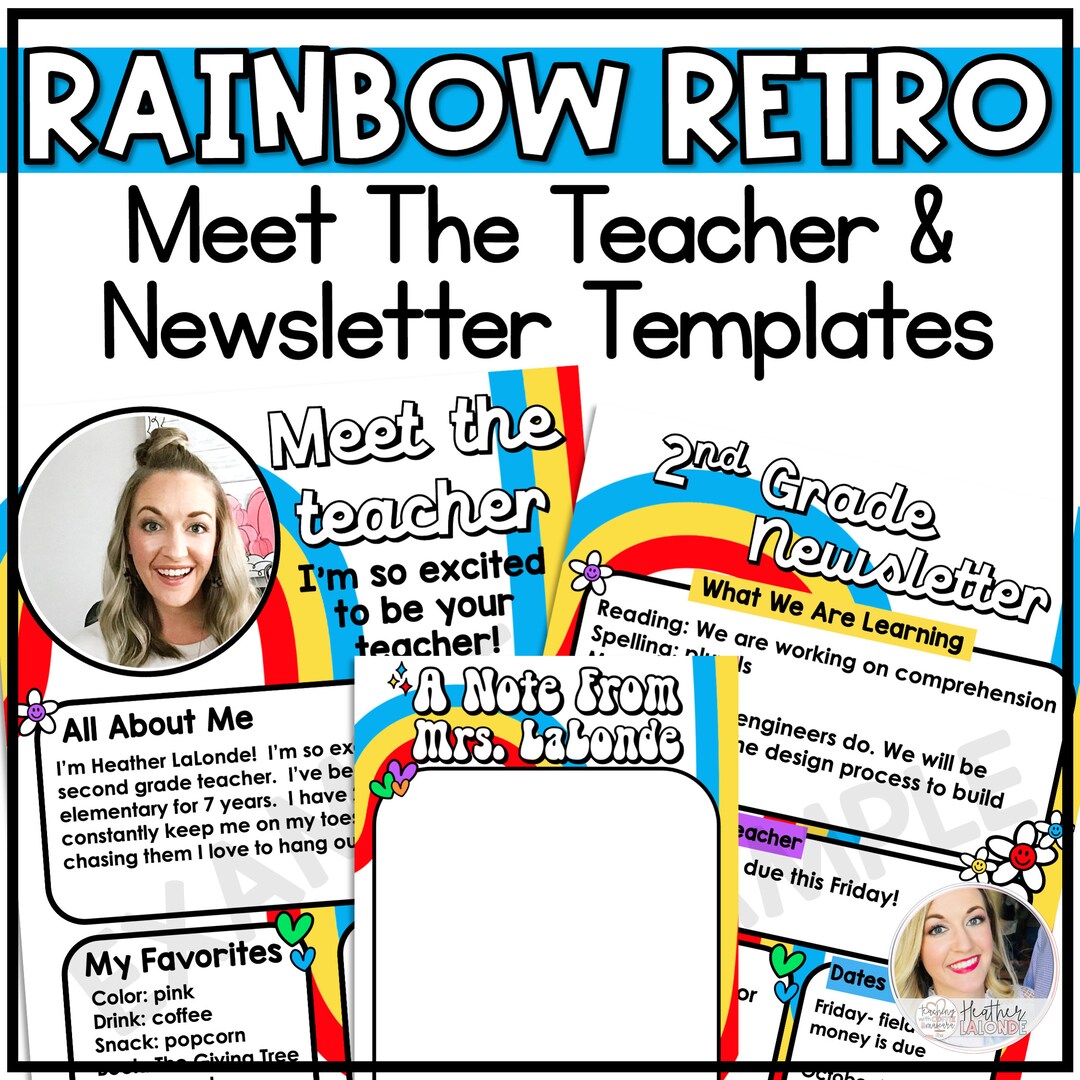 Meet the Teacher, Newsletter, and Note Templates - Editable | Rainbow ...