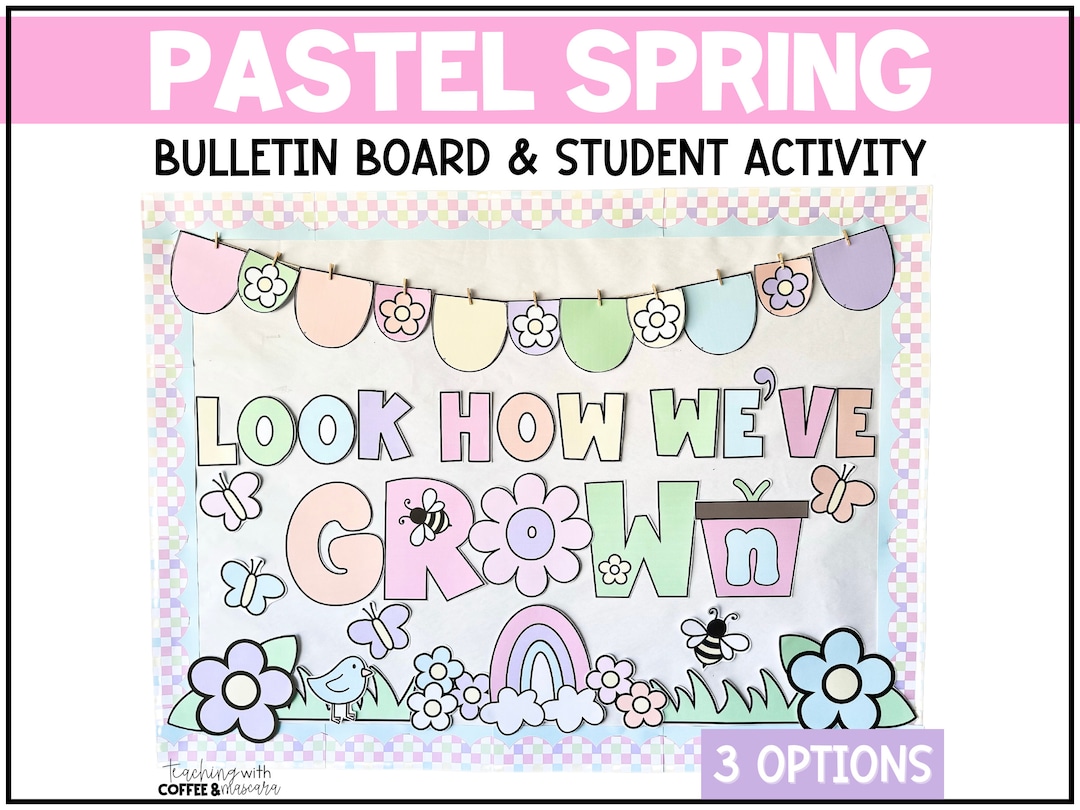 Spring Bulletin Board Ideas | Retro Spring Bulletin Board | Pastel ...