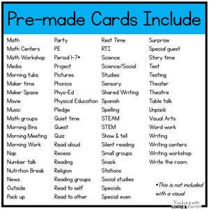 Rainbow Classroom Daily Visual Schedule Cards Editable | Primary ...