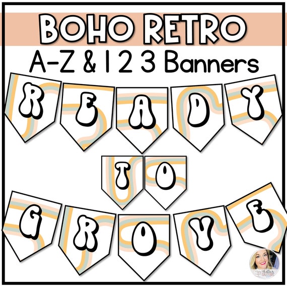 Editable Banner Boho Rainbow Bulletin Board Letter Banner - Etsy