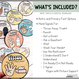 Hand Signal Posters | Boho Classroom Decor | Classroom Printable ...