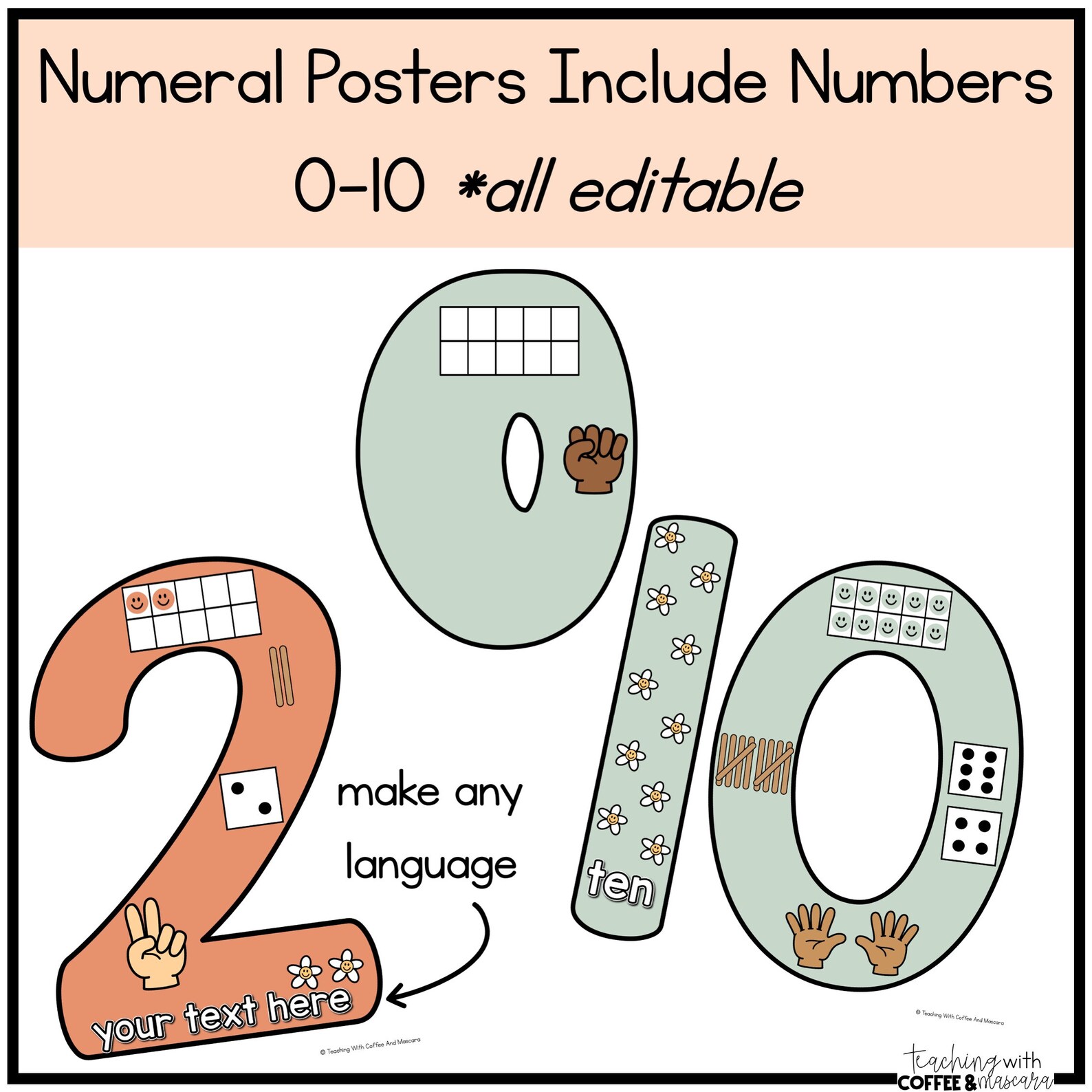 Number Posters Retro Classroom Decor Classroom Printable - Etsy