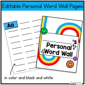 Rainbow Word Wall | Primary Rainbow Portable Word Wall | Alphabet Cards ...
