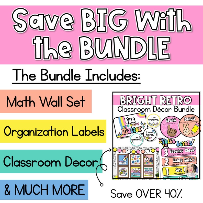 Retro Classroom Calendar Bulletin Board Set Pocket Chart - Etsy