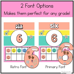 Number Posters | Bright Retro Classroom Decor | Classroom Printable ...