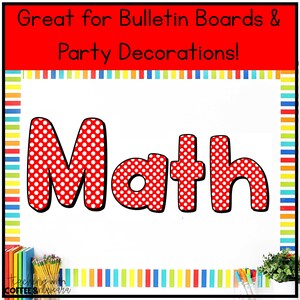 Red Polka Dot Printable Bulletin Board Letters - Etsy