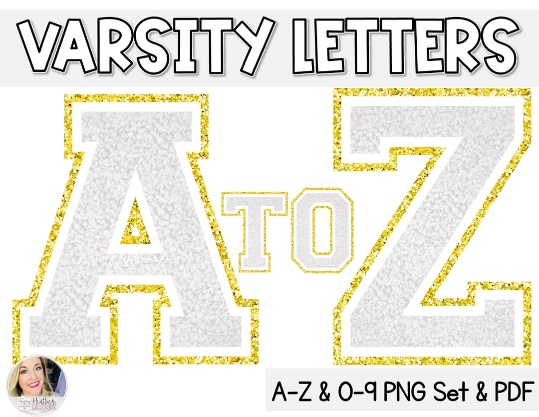 Varsity Letters | White | Varsity Letter PNG Alphabet | Bulletin Board ...