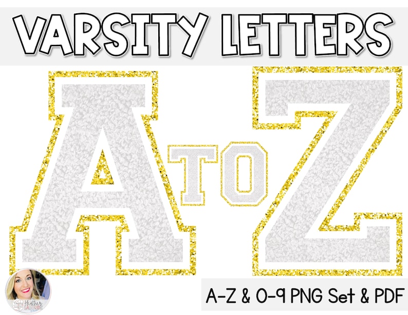 Varsity Letters White Varsity Letter PNG Alphabet - Etsy