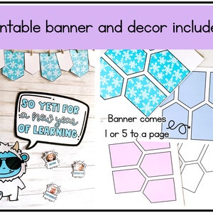 January Bulletin Board | Yeti New Years Bulletin Board Kit - Etsy