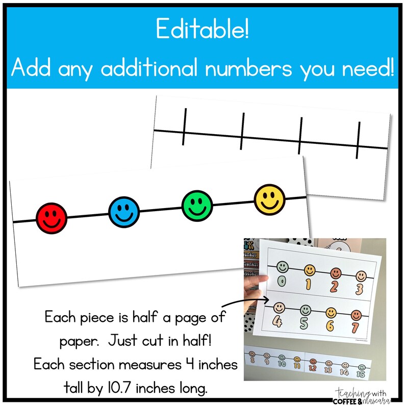 Rainbow Number Line Math Wall Homeschool Decor Happy - Etsy