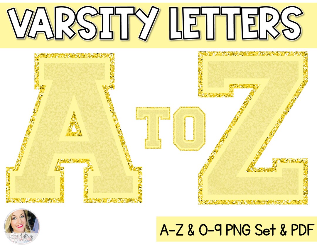Varsity Letters Yellow Varsity Letter PNG Alphabet Bulletin Board ...