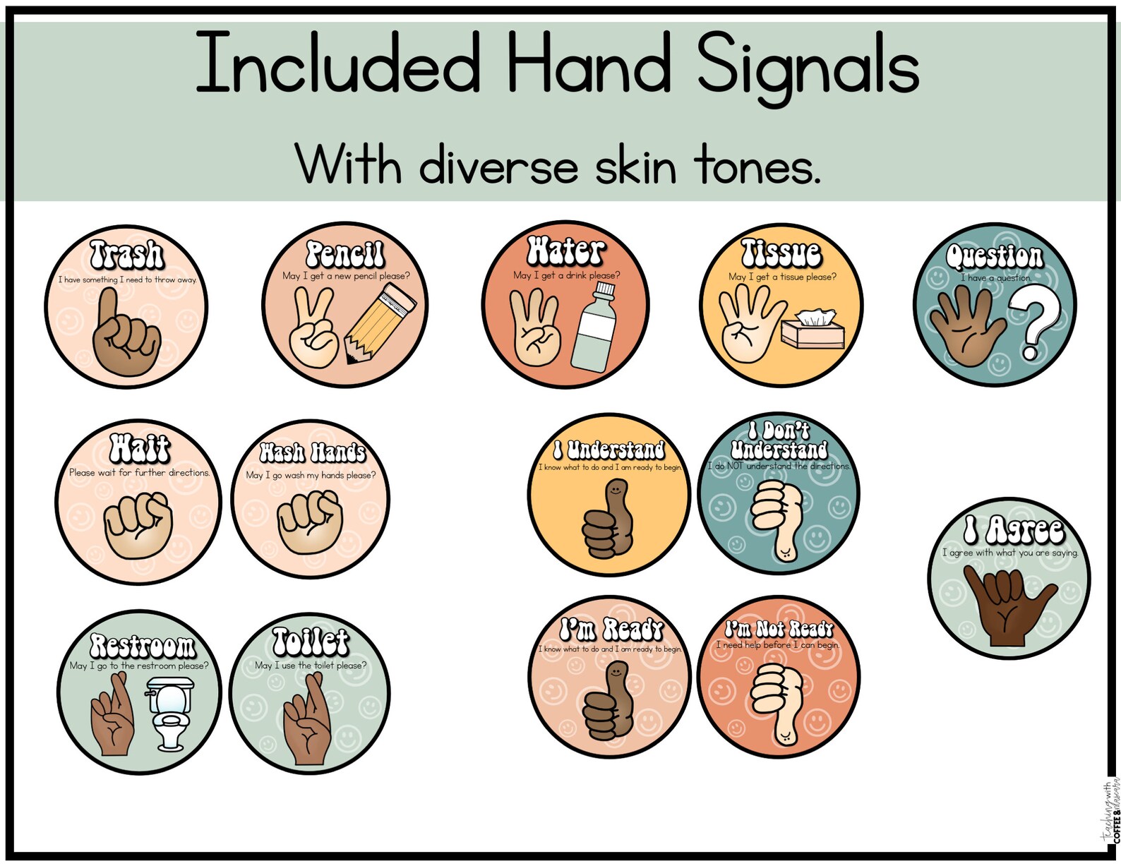 Hand Signal Posters Boho Classroom Decor Classroom - Etsy