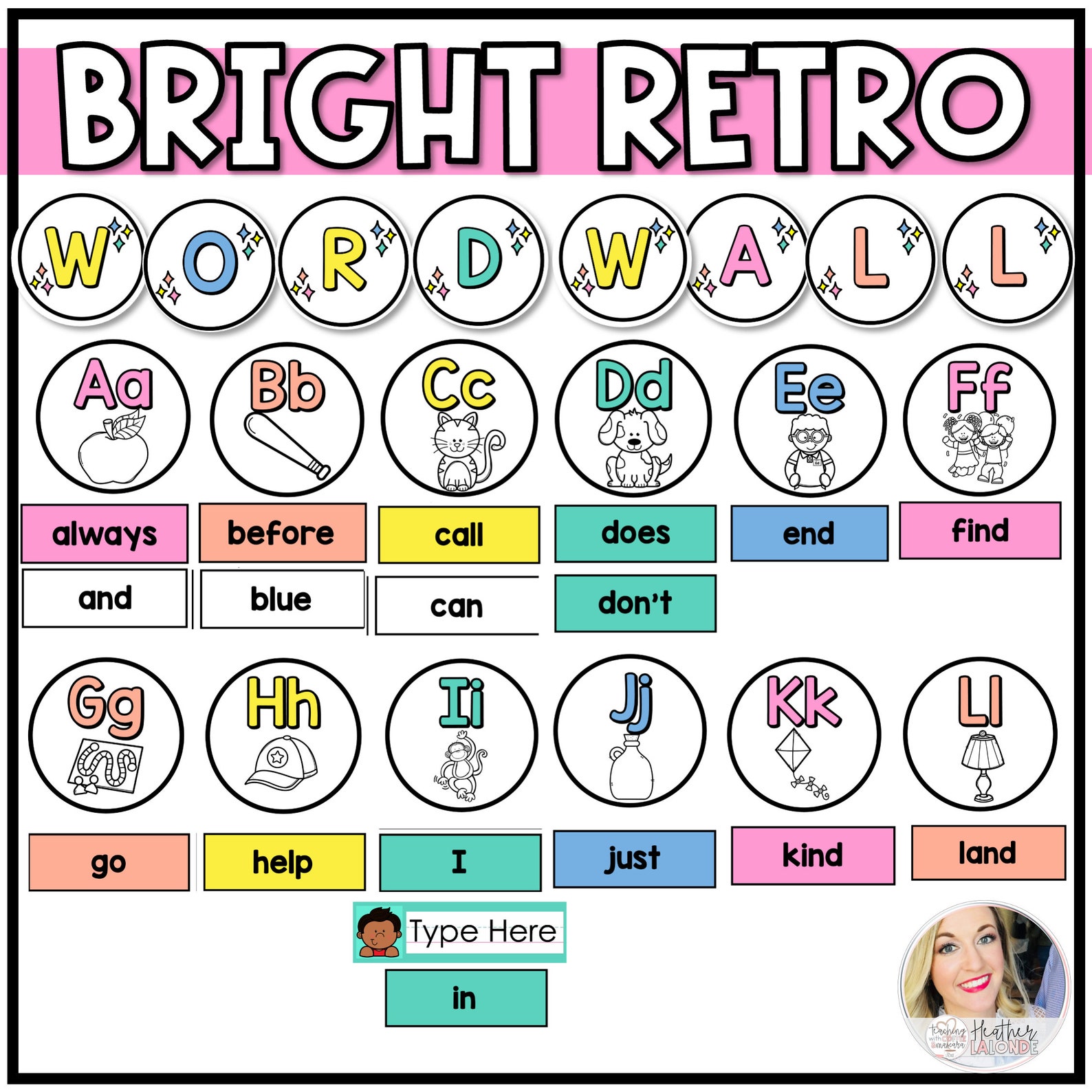 Rainbow Word Wall | Bright Rainbow Portable Word Wall | Alphabet Cards ...