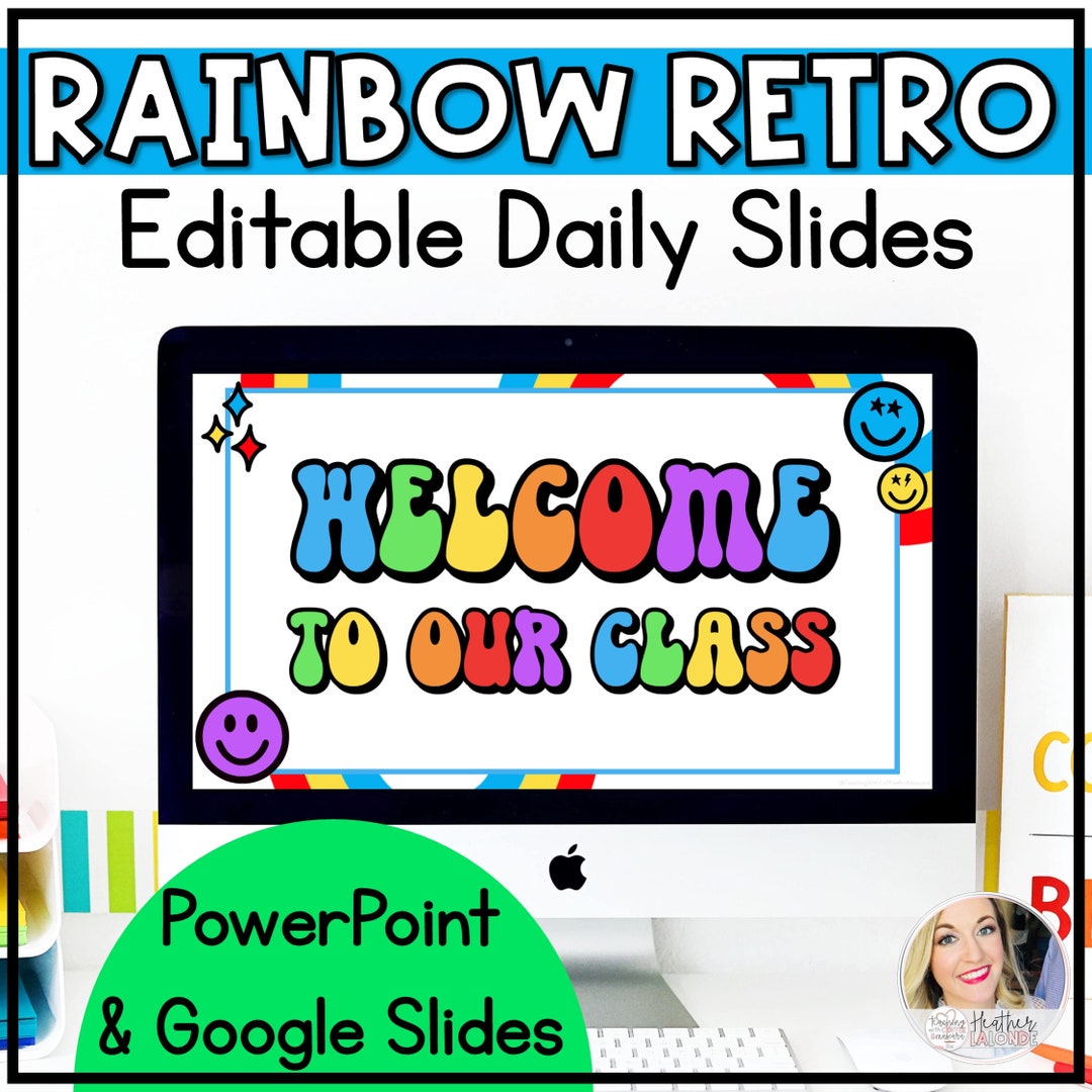 Retro Daily Slides Templates | Retro Theme | Happy Face Classroom Decor ...