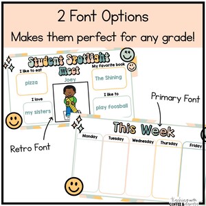 Retro Daily Slides Templates | Retro Theme | Happy Face Boho Classroom ...