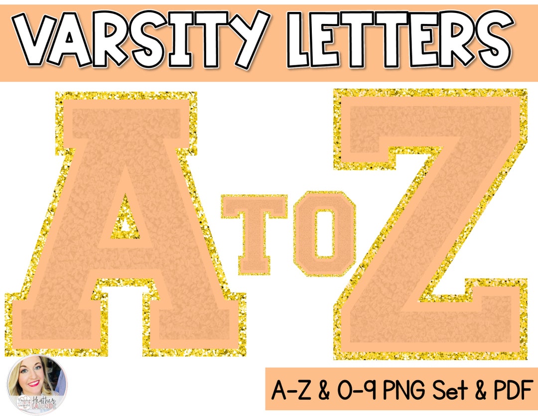 Varsity Letters | Bright Orange | Varsity Letter PNG Alphabet ...
