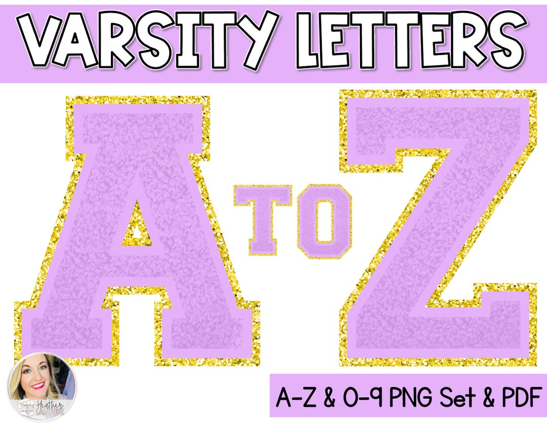 Varsity Letters | Purple | Varsity Letter PNG Alphabet | Bulletin Board ...
