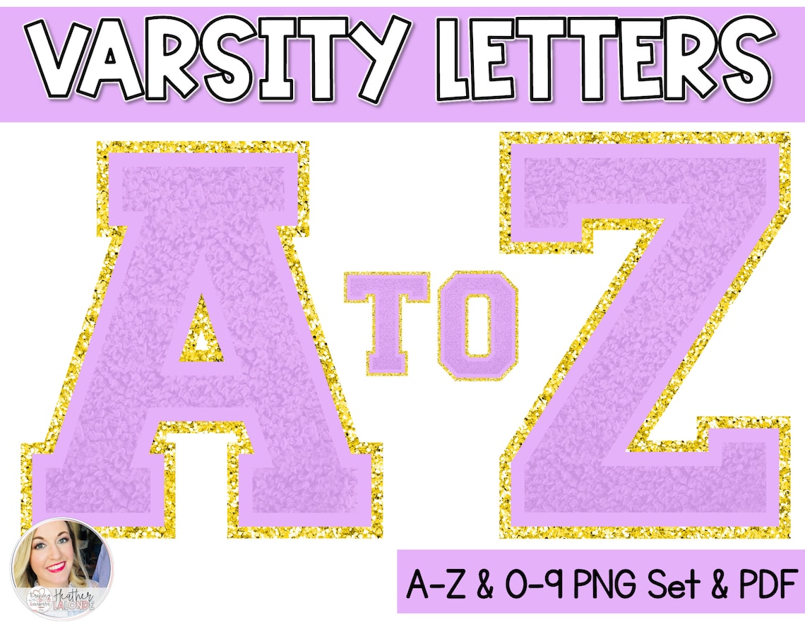 Varsity Letters Purple Varsity Letter PNG Alphabet | Etsy