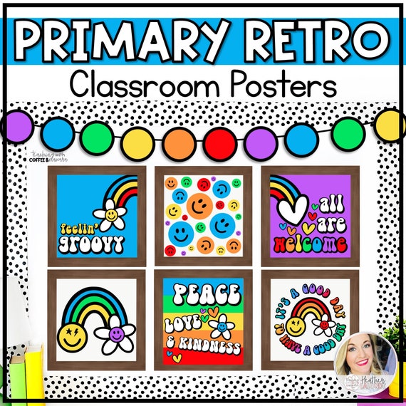 Rainbow Retro Classroom Decor Classroom Printable Posters - Etsy