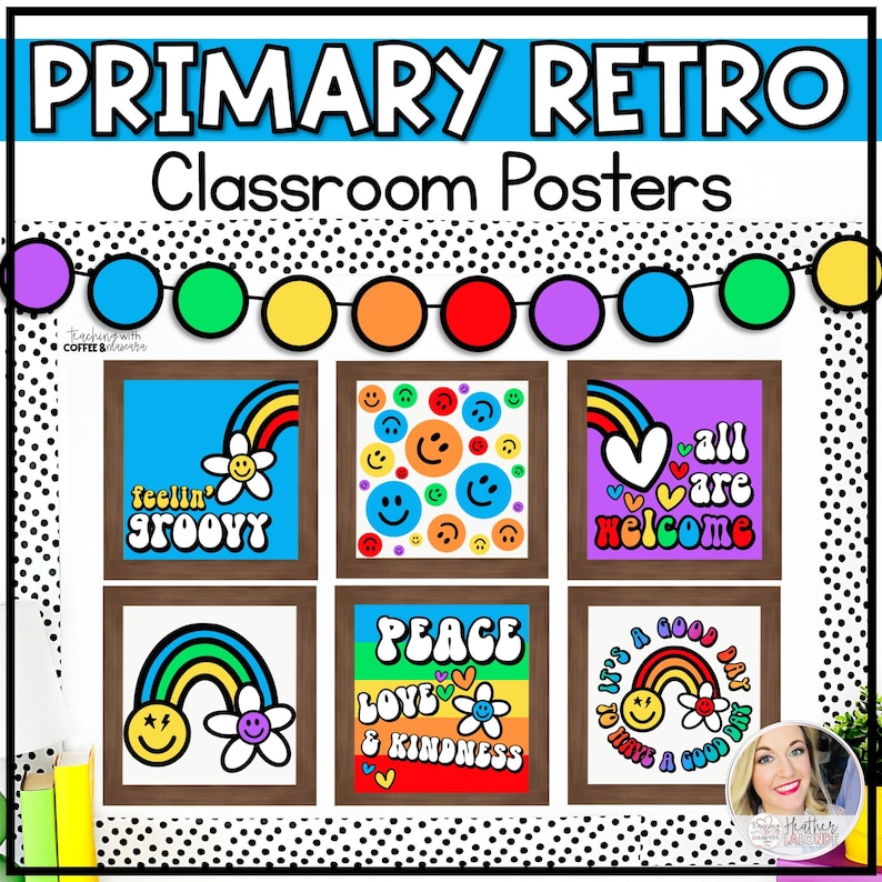 Rainbow Retro Classroom Decor Classroom Printable Posters - Etsy