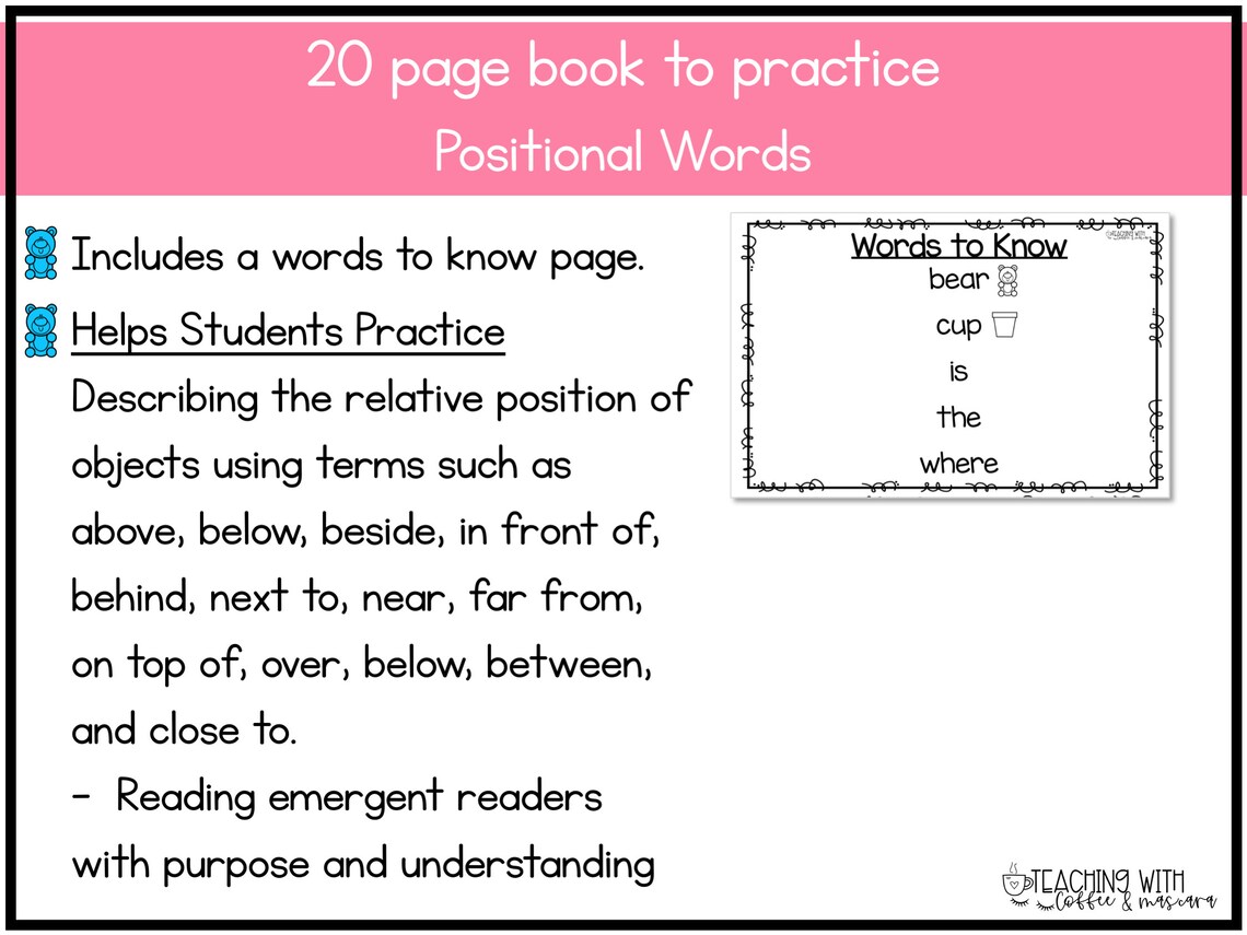 Counting Bears Positional Words Printable Activity - Etsy