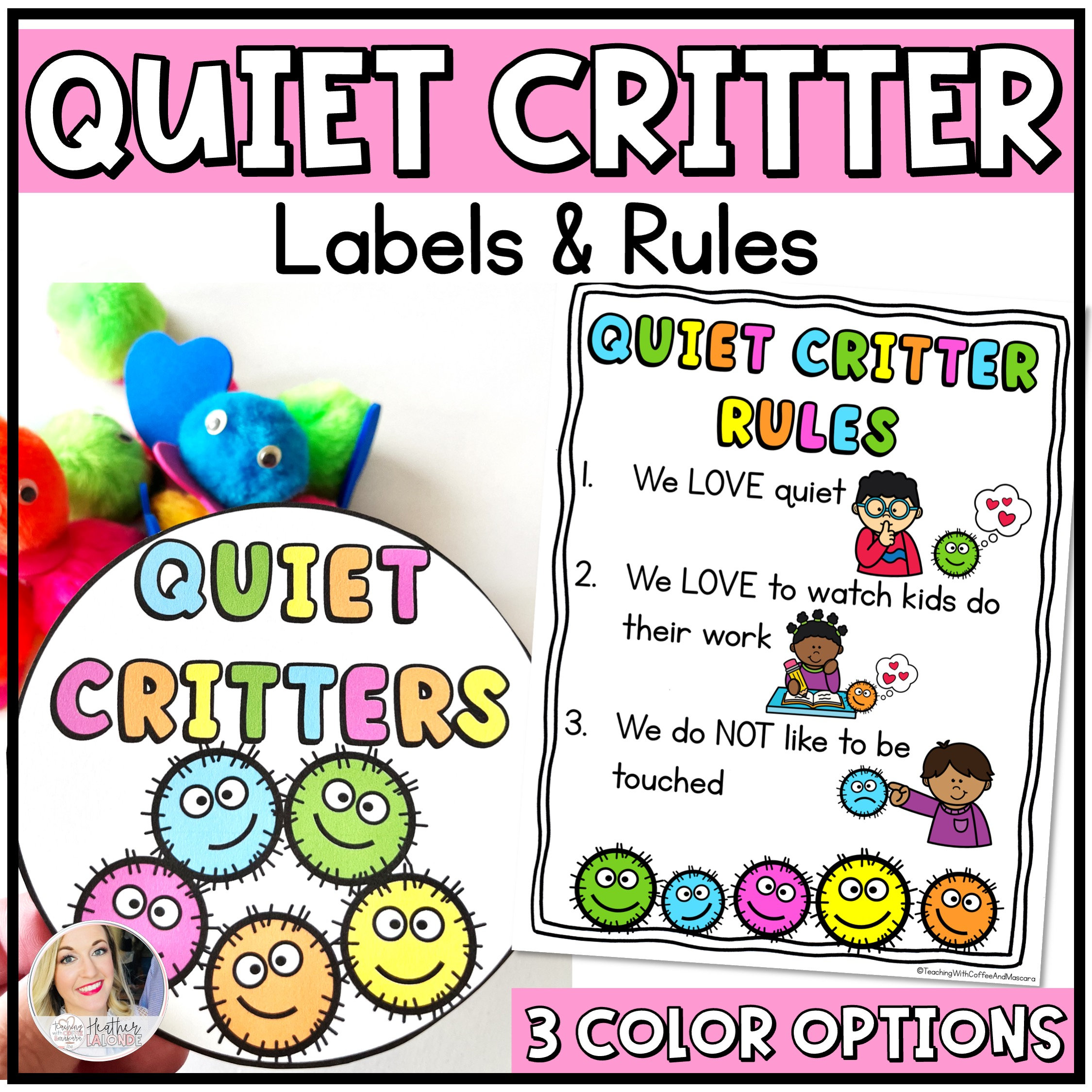 Quiet Critters Jar Labels & Rules – Classroom Management (digital ...