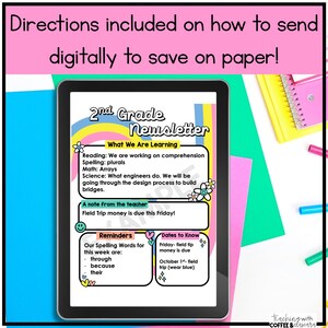 Meet the Teacher, Newsletter, and Note Templates - Editable | Rainbow ...